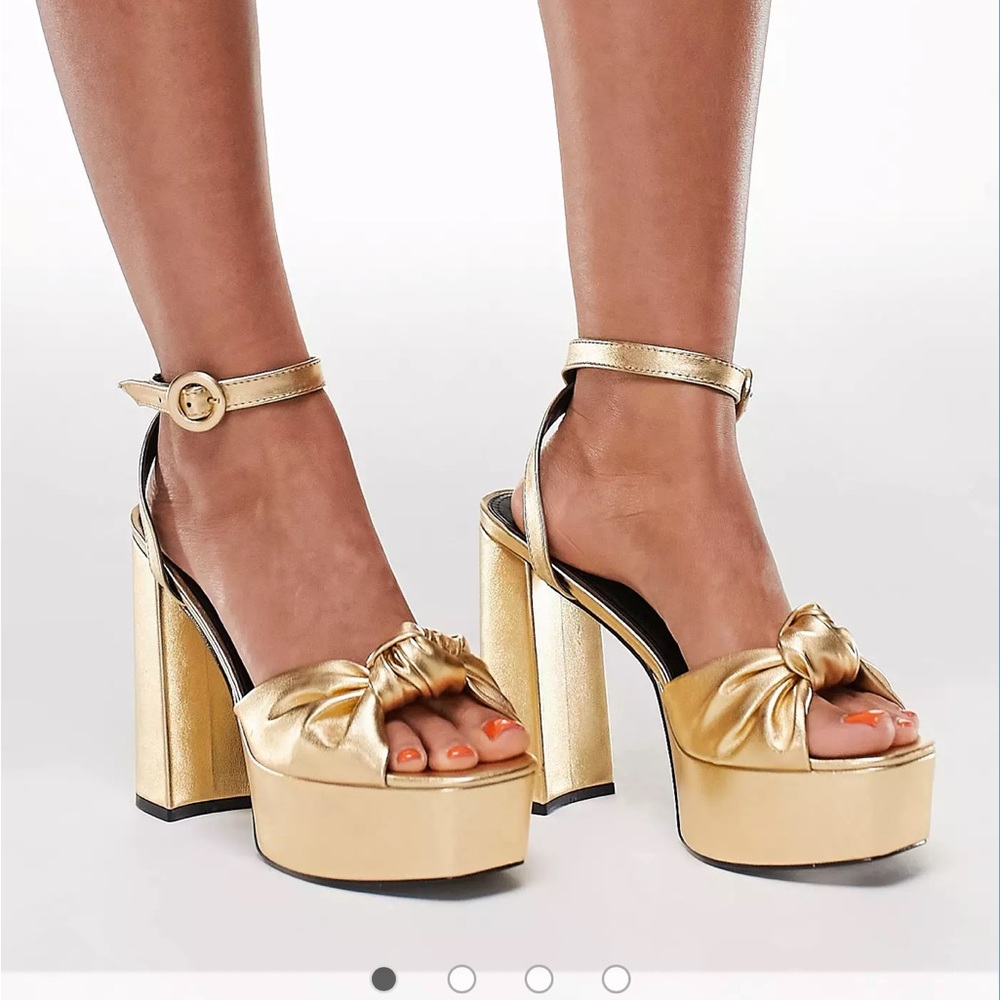 Gold Chunky Heels - Gem